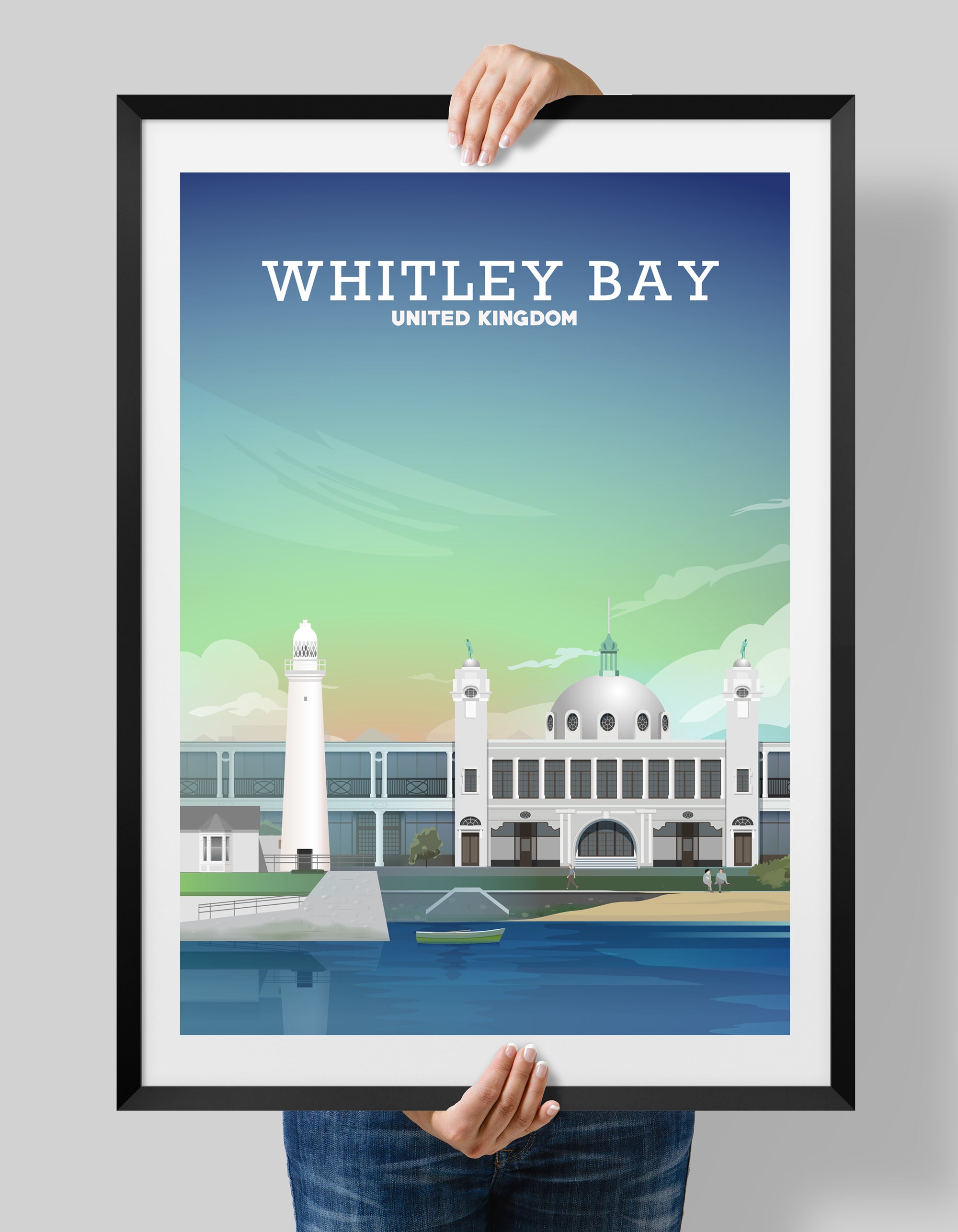 Whitley Bay Poster, Whitley Bay Print – Hill View Prints
